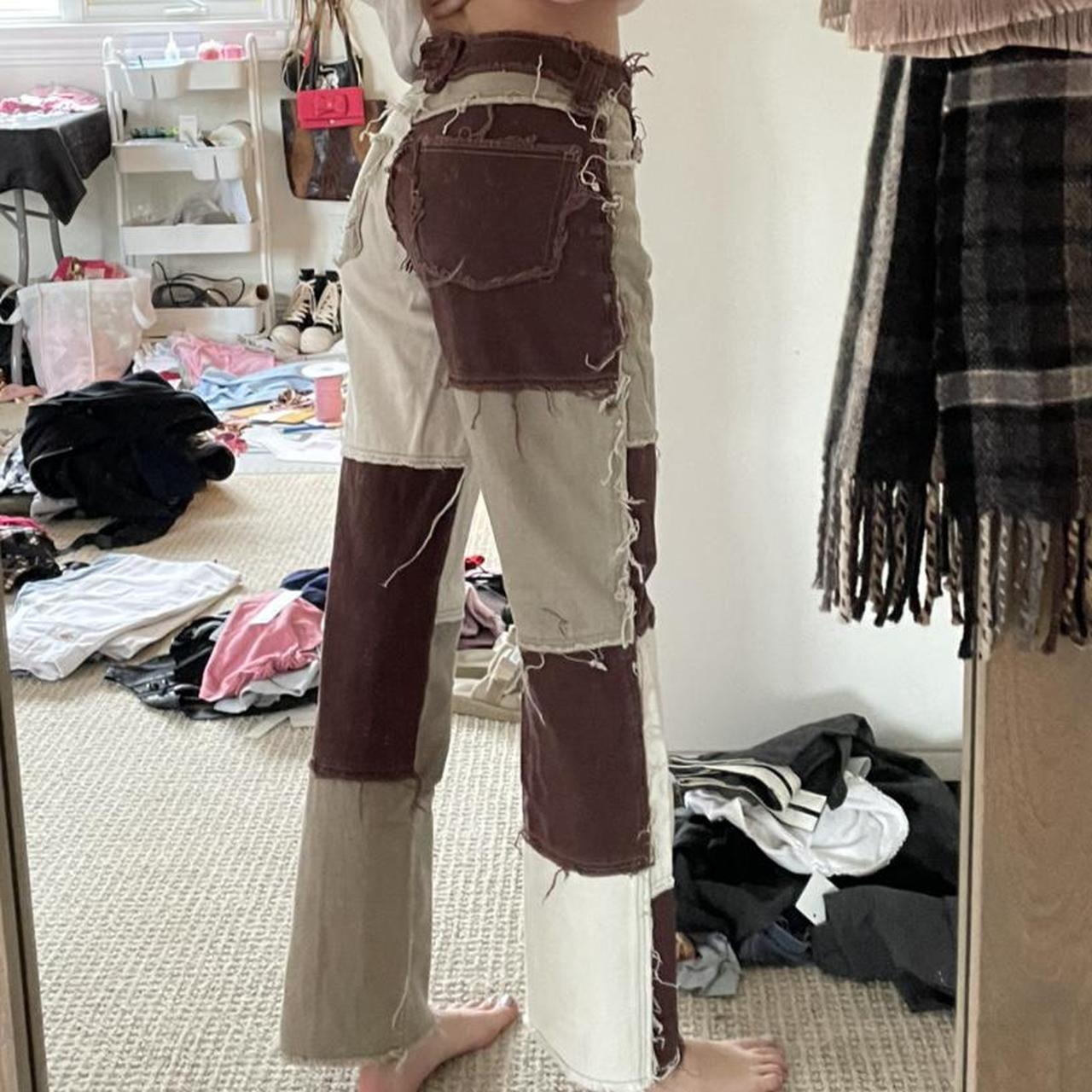 jaded london brown patchwork jeans – wyldethelabel
